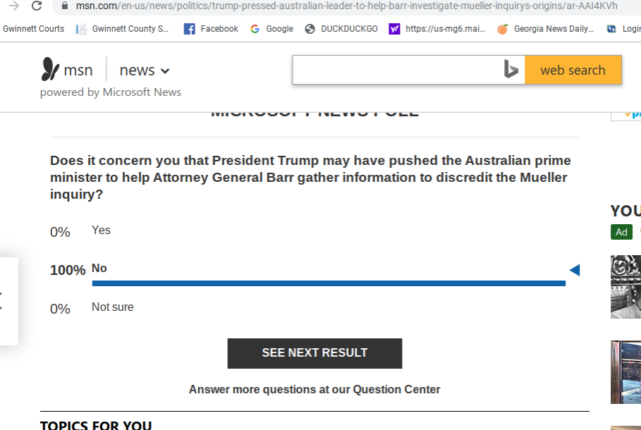 SHOCK! MSN.COM's poll about Trumps conversations, WOKE MEDIA FAIL